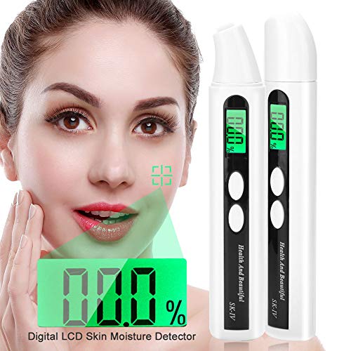 Skin Moisture Analyzer Portable, 0~99.9% Skin Moisture Detector Digital LCD Skin Face Moisture Oil Analyzer Monitor Tester Detector