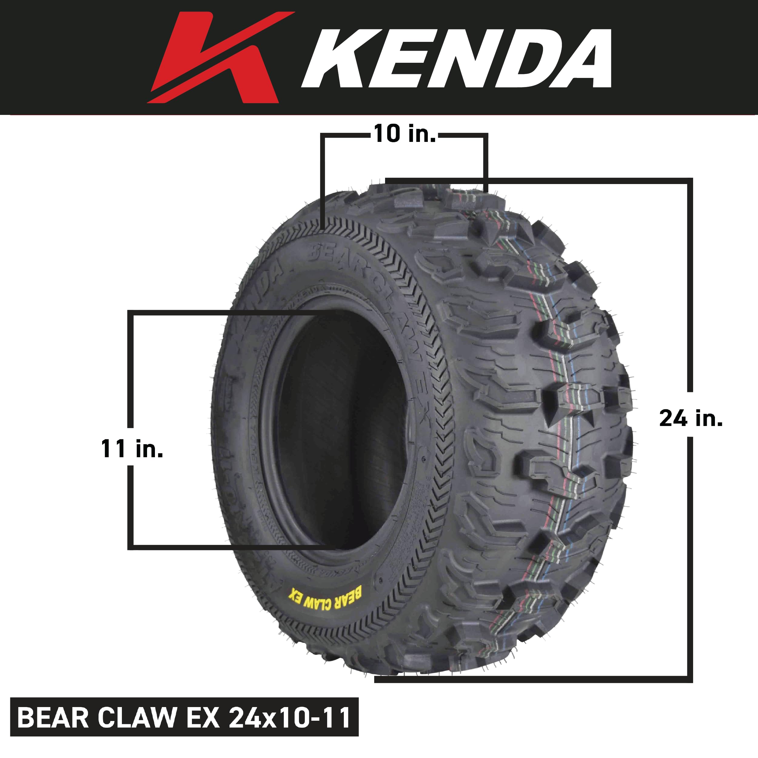 Kenda Bear Claw EX 24x10-11 ATV 6 PLY Tire (2 Pack)