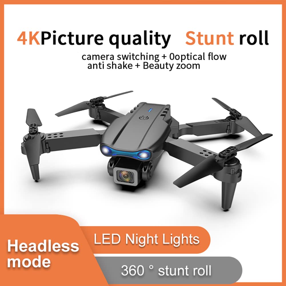 KADOWL Drone for Kids adult with 4K Camera,Remote Control Foldable Drone with Carrying Case,Gifts for Boys Girls with Altitude Hold, Headless Mode, One Key Start Speed Adjustment Auto Hovering, 3D Flips 2 Batteries, Long Endurance, Black