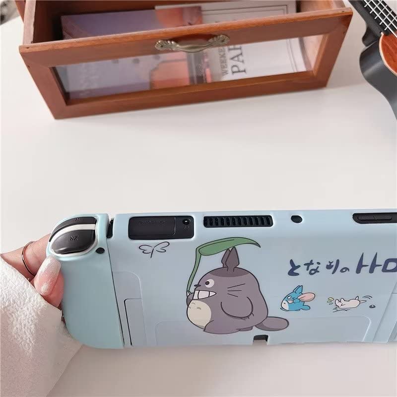 Protective Case for Nintendo Switch OLED, Cute Silicone Protective Case Soft Shockproof Cover Durable Scratch Resistant Skin - Totoro
