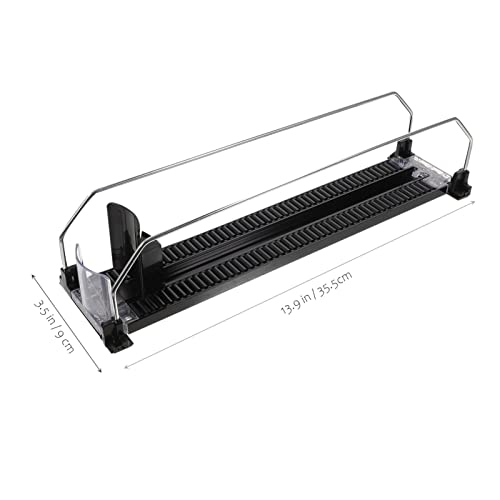 Vending Machine Pusher Glide Soda Can Dispenser for Refrigerator, Automatic Drink Dispenser Self-Pushing Fridge Drink Organizer Holds up to 5 Cans, 14 Inch Length Drink Pusher Tray