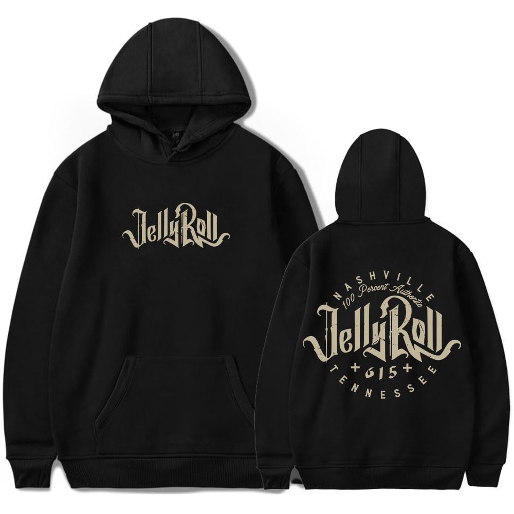 Jelly Roll Merch Hoodie After Hours Tour 2023 Sweatshirt Women Men Long Sleeve Pullover Streetwear (black-2,3X-Large)