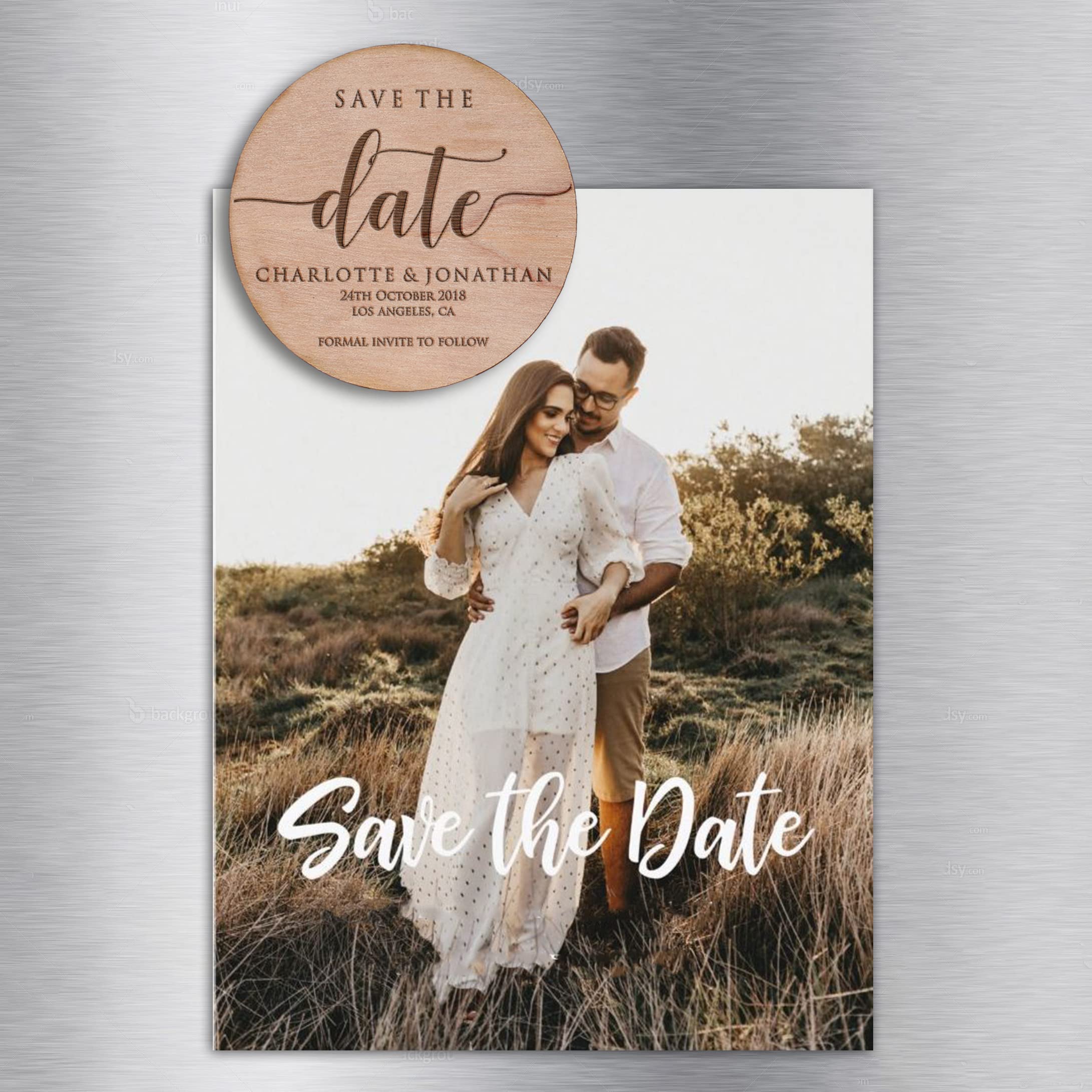 Save The Date Wood Magnet | Personalized Wood Magnet | Wood Save The Date | Wedding Announcement Magnets | Save The Magnet | Wedding Save The Date| Wooden Save The Date Magnets, 15 pc