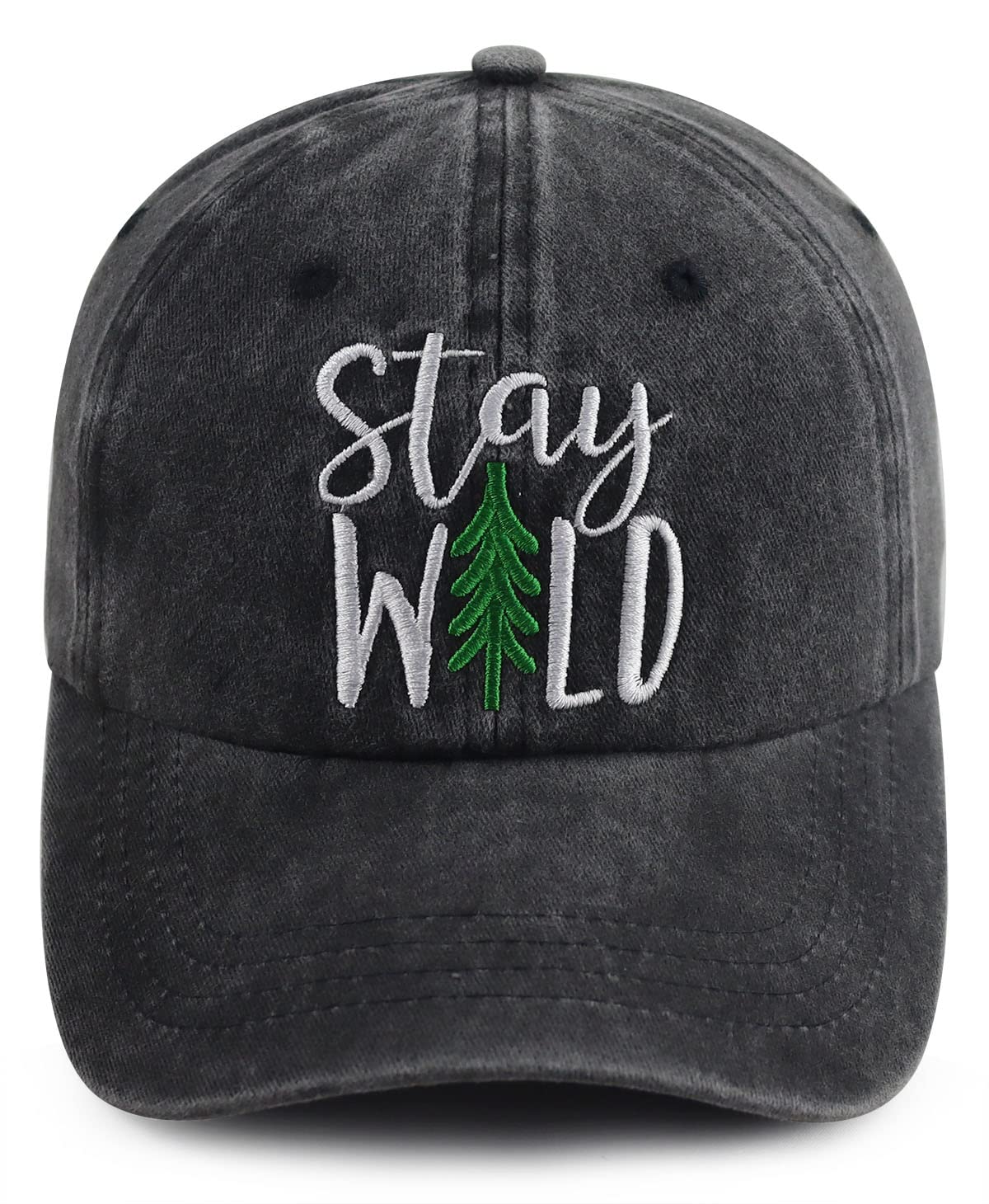 Sasquatch Gifts for Men Women, Funny Forest Stay Wild Bigfoot Hat, Vintage Adjustable Cotton Embroidered Big Foot Baseball Cap, Birthday Gift for Dad Mom Family Friends Campers Hunters Hikers