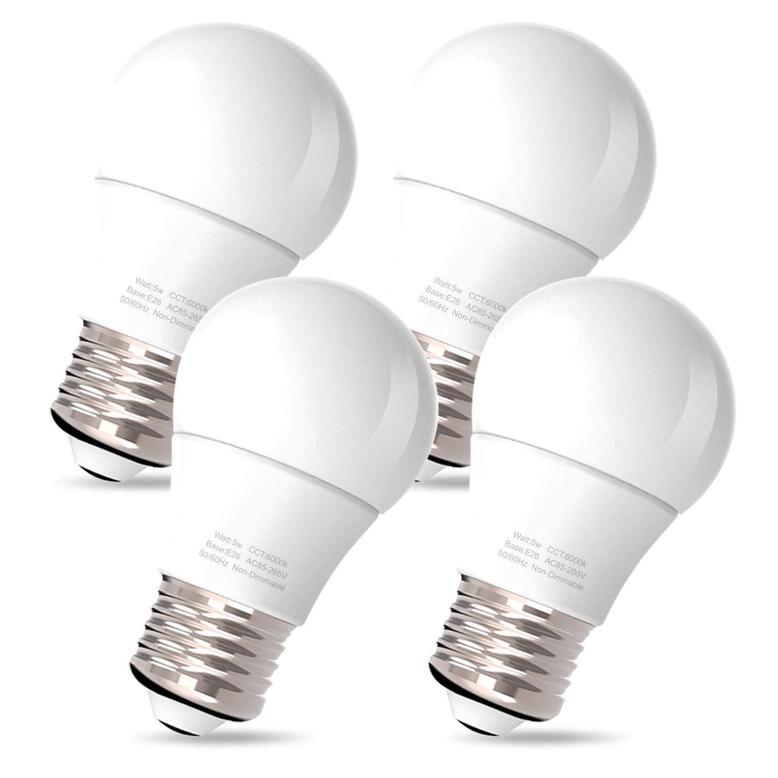Lifeholder LED Refrigerator Light Bulbs, A15 5W 6000K Daylight Bulbs, E26 LED Bulb 120V 45W Equivalent Waterproof Fridge Bulbs, Energy Saving Bulbs for Home; Kitchen Lighting, Non-Dimmable (4 Packs)