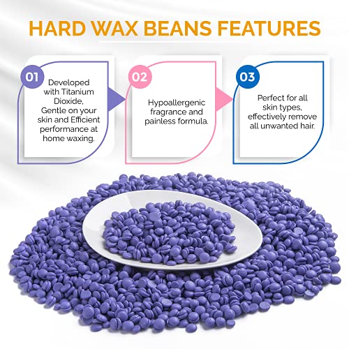SILMII Wax Beads 100g,Hard Wax Beads for Sensitive Skin Painless Coarse Waxing Beads for Bikini Brazilian Underarms Back and Chest (3.5oz/1 Pack/Cream)
