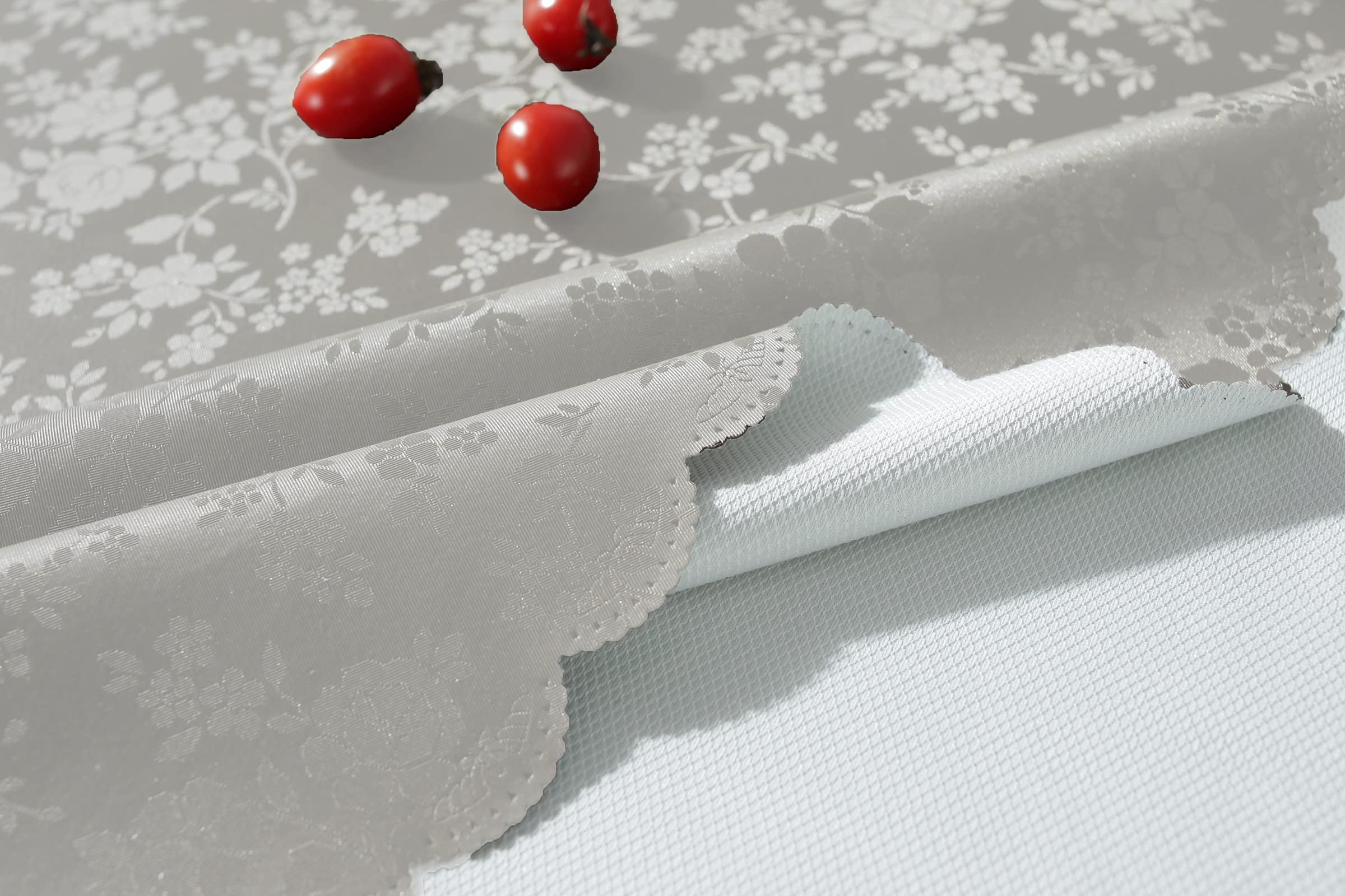 Jeloris Waterproof Vinyl Tablecloth, Rectangle Heavy Plastic Tablecloth, Wipeable Spillproof Oil-Proof Vinyl Table Cover for Kitchen Dining Room (Ivory, 60" x 120")