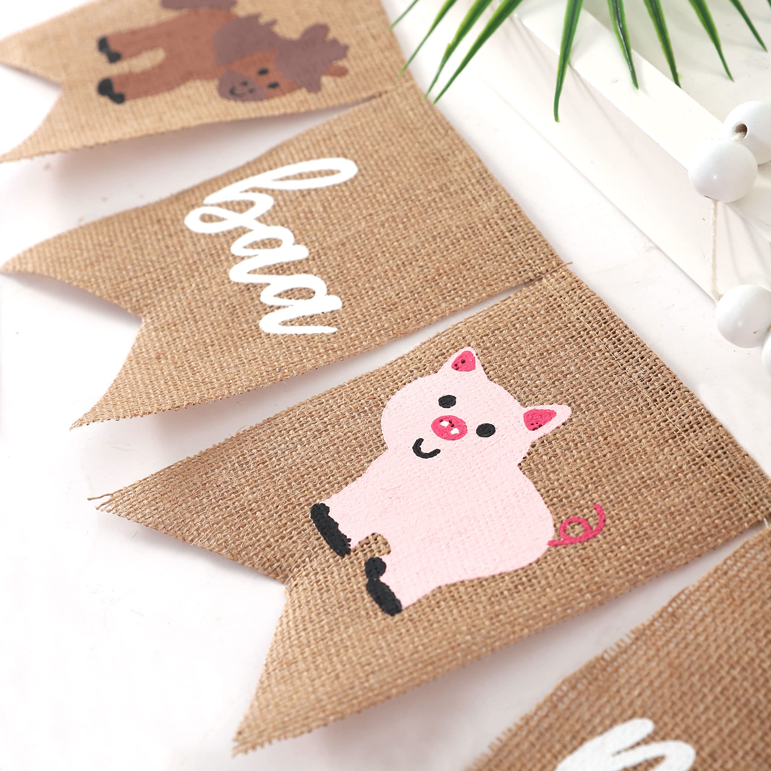 Oink Baa Moo I am Two Banner - Farm Second Birthday, Burlap Birthday Banner, Farm 2nd Birthday, Farm Theme Birthday, Farm Animals Birthday