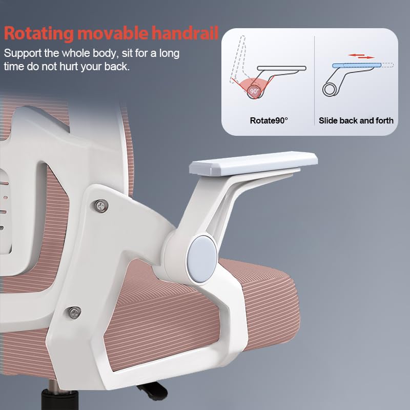 XUEGW Ergonomic Computer Desk Chair, Office Chair with Flip-up Armrests Mesh Chair for Home and Office