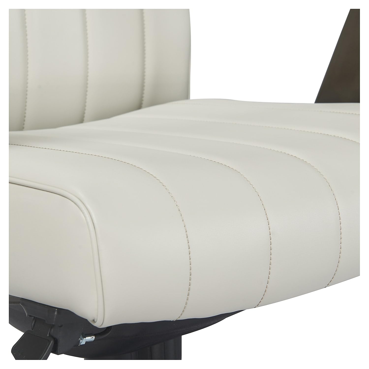 La-Z-Boy Bennett Modern Executive Lumbar Support, Rich Wood Inlay, High-Back Ergonomic Office Chair, Bonded Leather, White