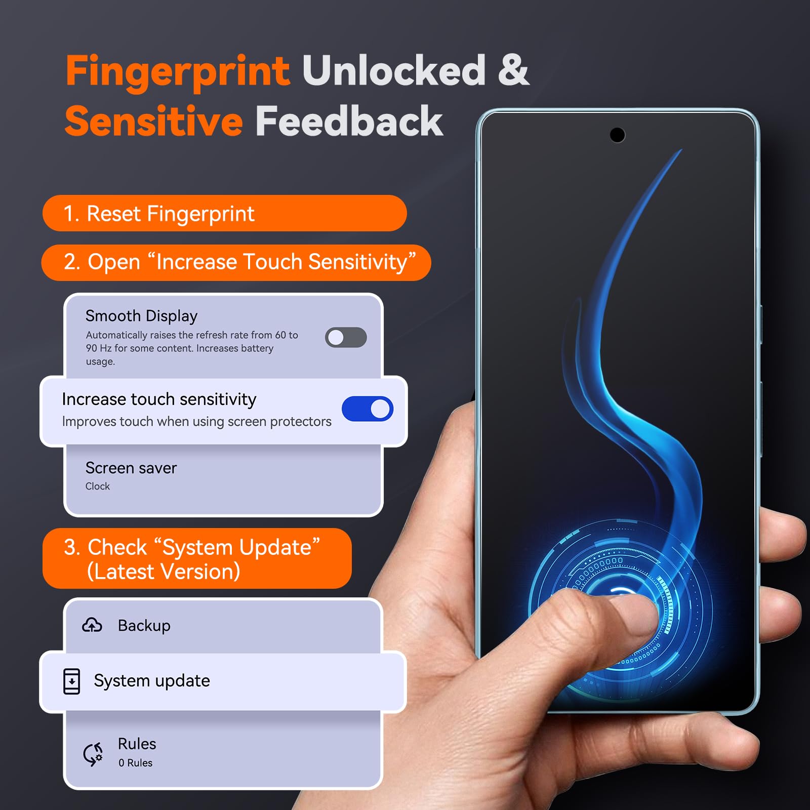 Jeluse 3+3 Pack Designed for Google Pixel 8 Pro Screen Protector, 3 Pack Tempered Glass Screen Protector & 3 Pack Camera Lens Protector, Bubble Free, Alignment Tool, [Fingerprint Unlocked]