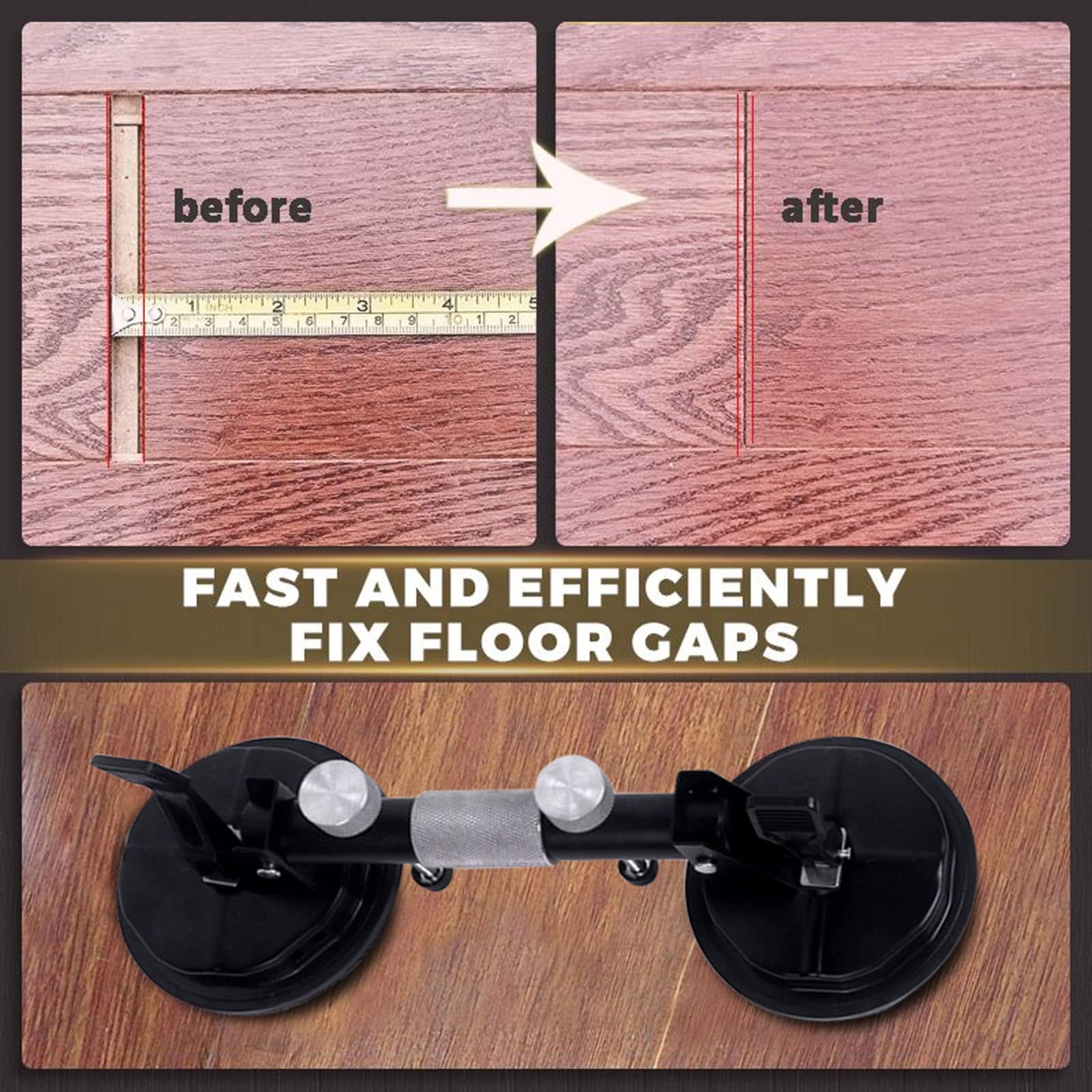 Saddgo Vacuum Suction Cup Adjustable Stone Seam Setter for Pulling and Aligning Tiles Flat Glass Lifter Gripper Sucker, Black