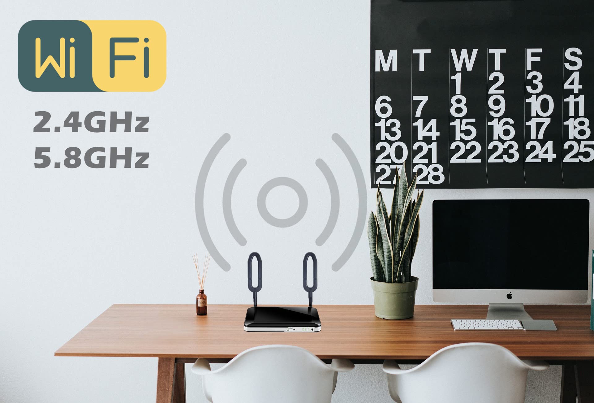 TECHTOO WiFi Antenna Dual Band 2.4GHz - 5.8GHz with RP-SMA Connector for Wireless Network Router - USB Adapter - PCI PCIe Cards - Signal Booster - Access Point - Wireless Range Extender