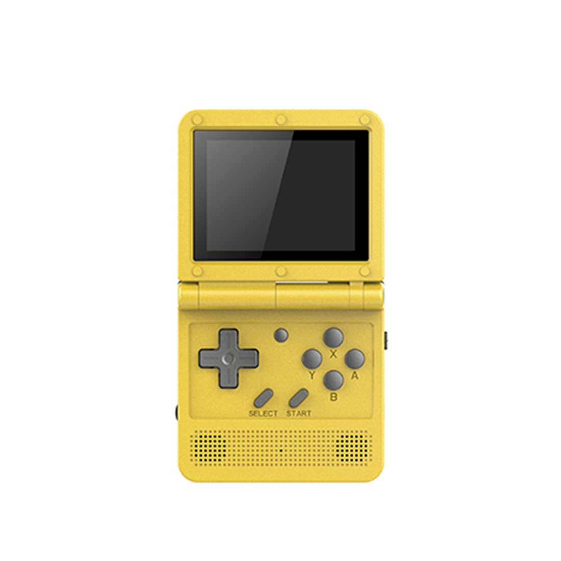 RAHEL Powkiddy V90 Mini Foldable Handheld Game Console for Kids and Adults, Retro Arcade Game Console 64G with 6000 Games (Yellow)