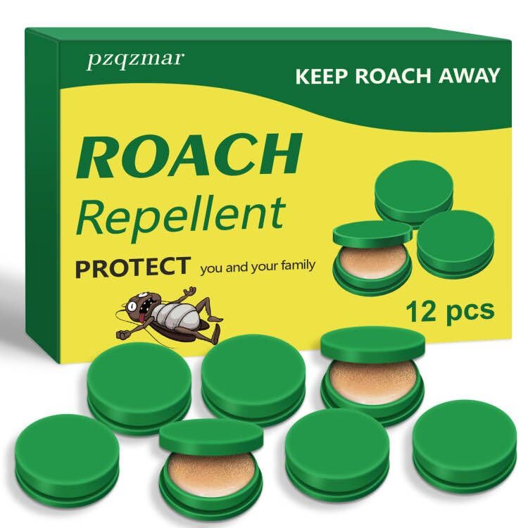 PZQZMAR Roach Killer Indoor Infestation, Roach Bait Station for Small & Large Roaches, Roach Repellent Indoor/Outdoor, Cockroach Killing Traps, Strongly and Effectively Roach Control -12P