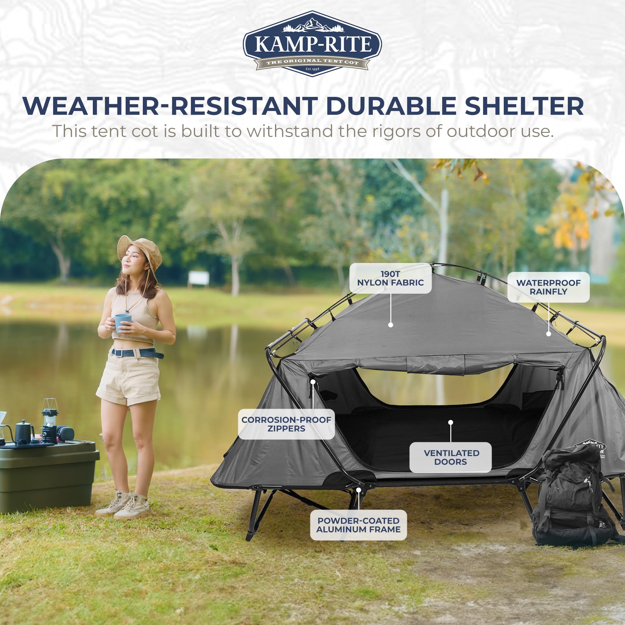 KampRite Double TentCot