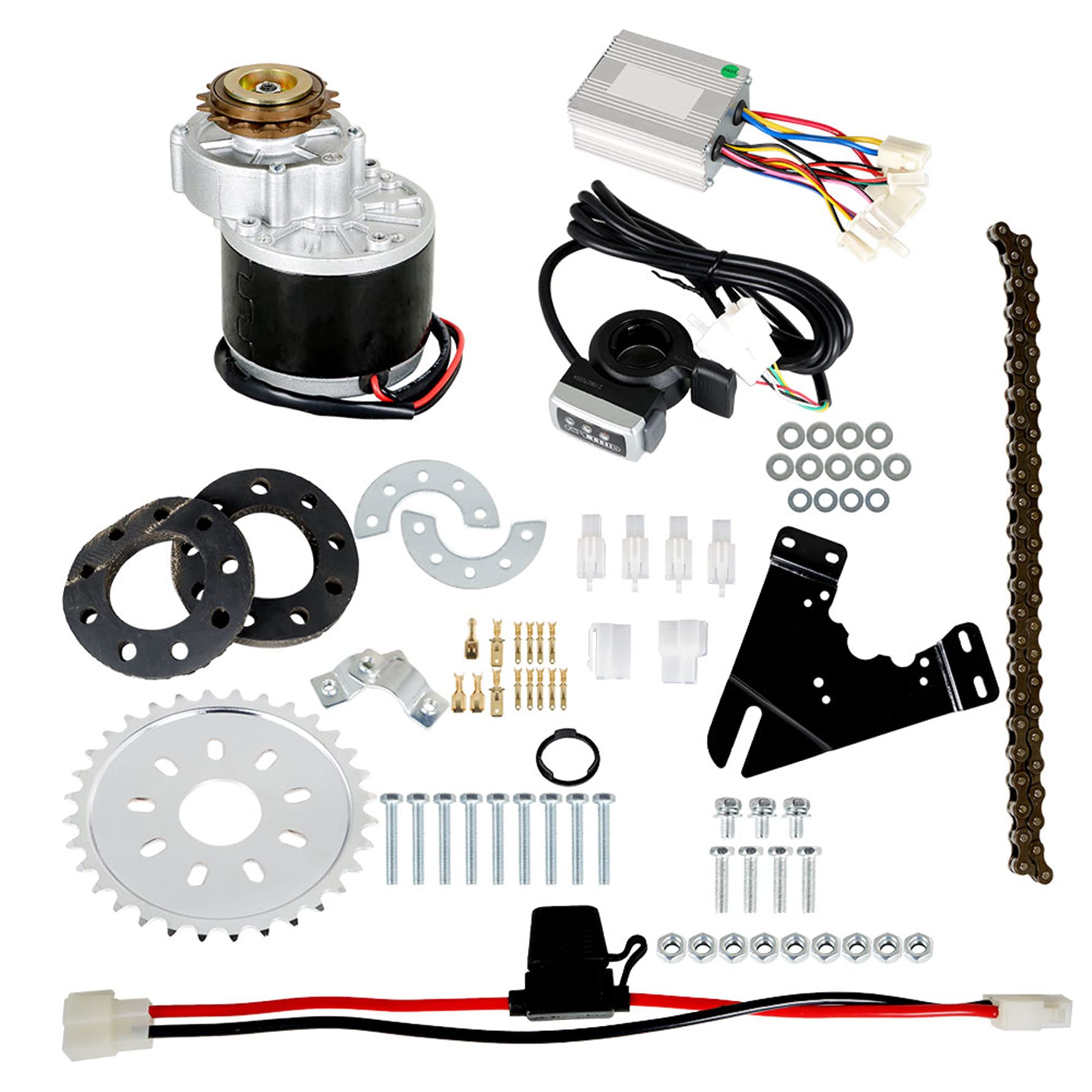 munirater 36V 250W Brush Electric Conversion Kit Replacement for Bicycle Left Chain Drive