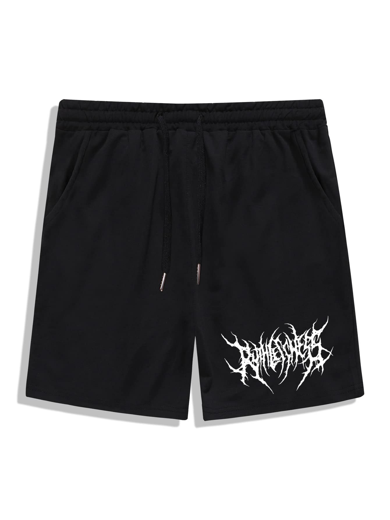 OYOANGLE Men's Graphic Drawstring Shorts Athletic Sport Gym Workout Shorts Blue L