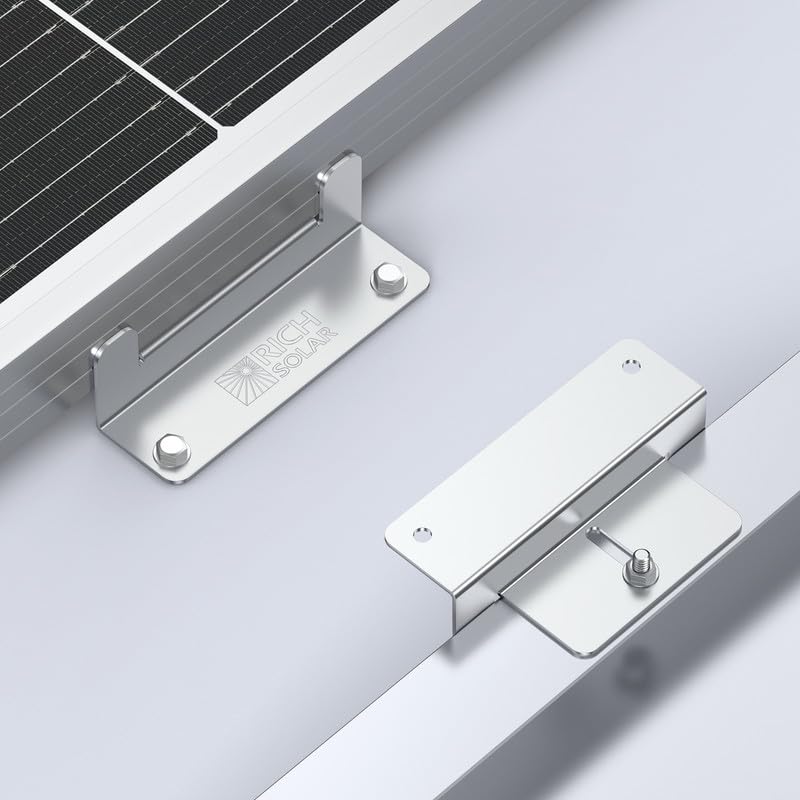 RICH SOLAR 200W Solar Panel+ Mounting Hardware Z Brackets for RV Van DIY Off-Grid System