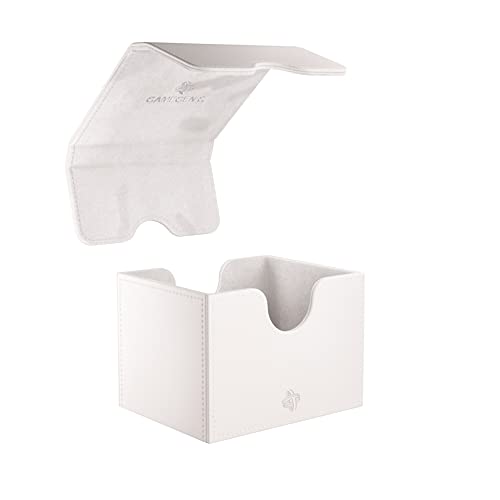 Sidekick 100+ XL Convertible Deck Box | Sideloading Card Storage with Removable Cover Clips Holds 100 Double-Sleeved Cards in Extra Thick Inner Sleeves White Color Made by Gamegenic (GGS20119ML)