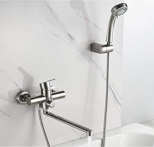TECKI Kitchen Taps Bath Shower Faucets Set Bathtub Faucet Water Mixer Crane Tap With Hand Shower Stainless Steel Bathroom Faucets