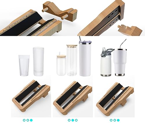 WHITEMOON Cup Cradle for Tumbler. Wooden vinyl paper decal holder with height adjustment for measuring size, for attaching vinyl decals to cups, bottles and mugs.