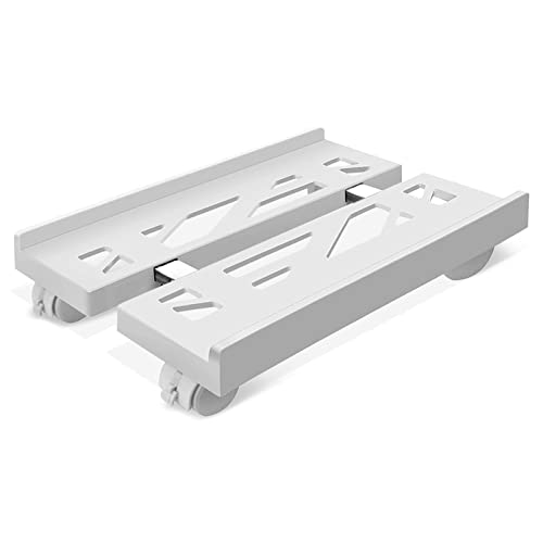 Kriico Computer Tower Cart, Adjustable Mobile CPU Stand, PC Stand with Rolling Casters, CPU Raise Fits Most PC Gaming Office Desk Accessories(White)