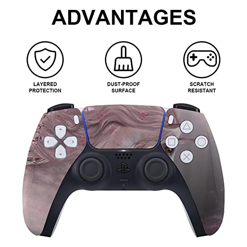Sakura Unicorn Full Protective Skin Cover Design Wrap Decal Sticker Compatible with PS5 Disk Version Console and Controller
