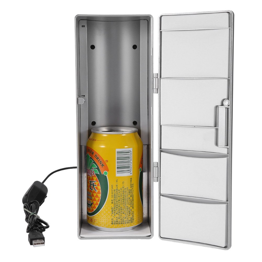 Mini Cooler Warmer Fridge, Mini Fridge Freezer, Mini Refrigerator Fridge Portable Mirrored Personal Fridge Usb Interface Cooler Warmer Refrigerator Suitable for Cans Drink Beer Cooler Warmer