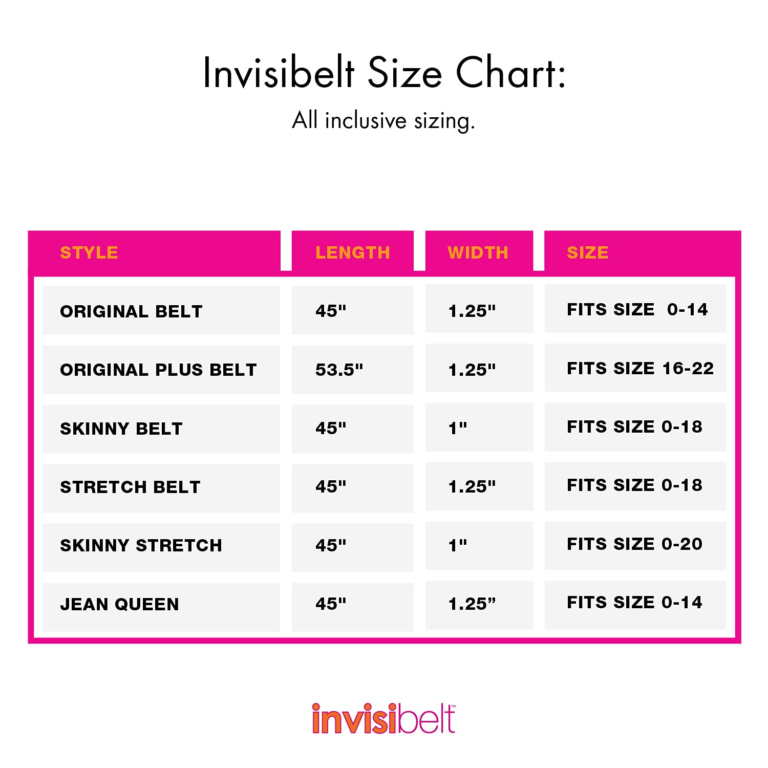 Invisibelt No Show Women’s Stretch Belt, Adjustable Flat Belt, One Size (Black)