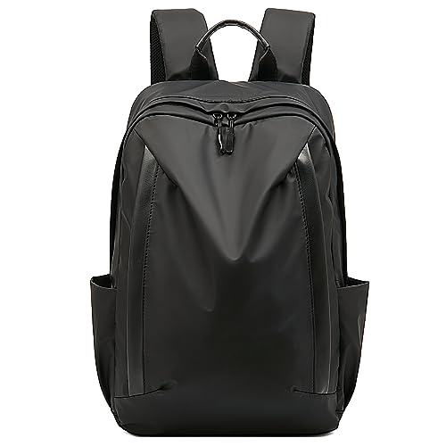 LAORENTOU Men's Laptop Backpack Canvas Backpack for Men Women Travel Backpack Bookbag Lightweight (02 Black)