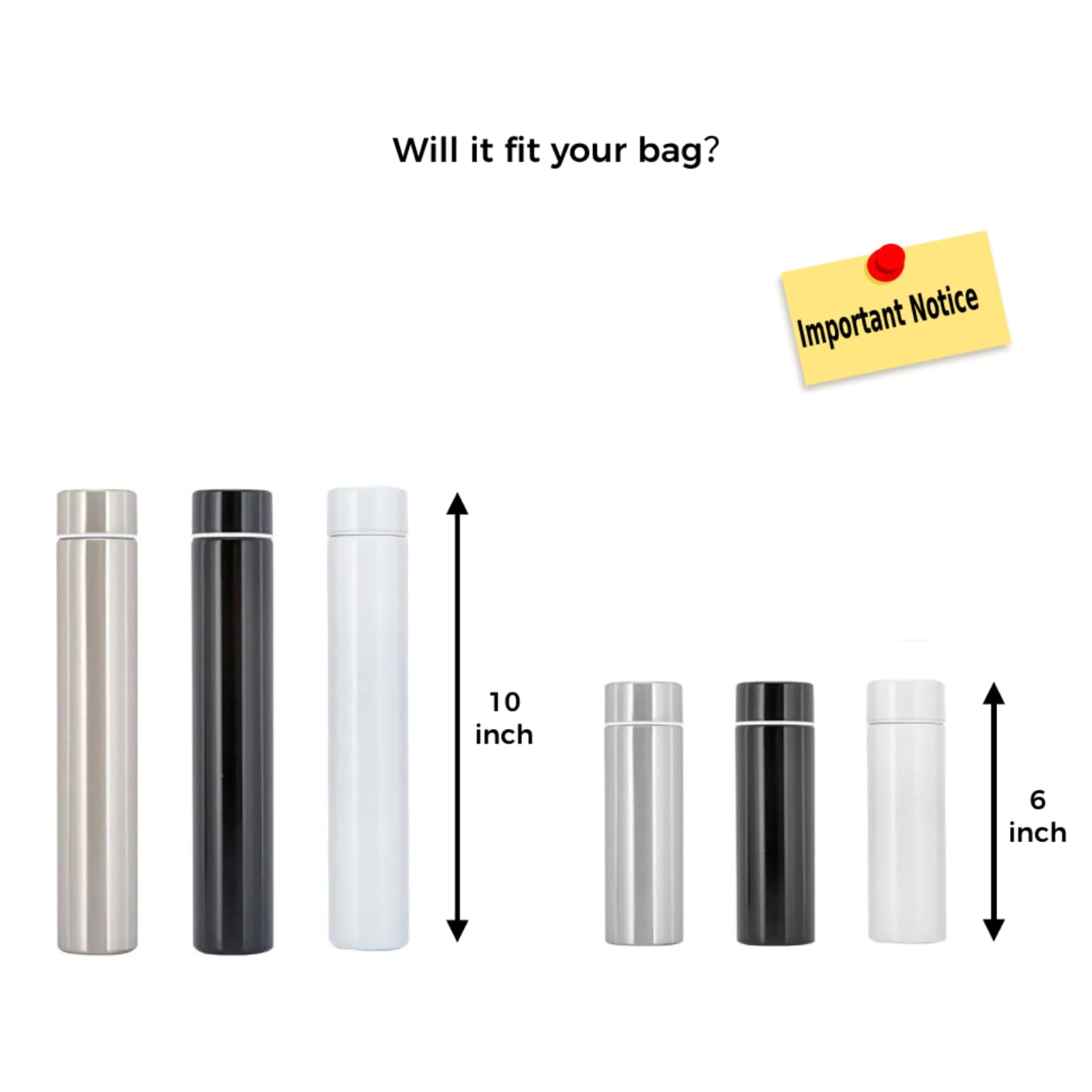 Jumigra Insulated Water Bottle, 18/8 (304) Stainless Steel, Super Slim Skinny Mini, Portable, Leak Proof, 5oz, Silver