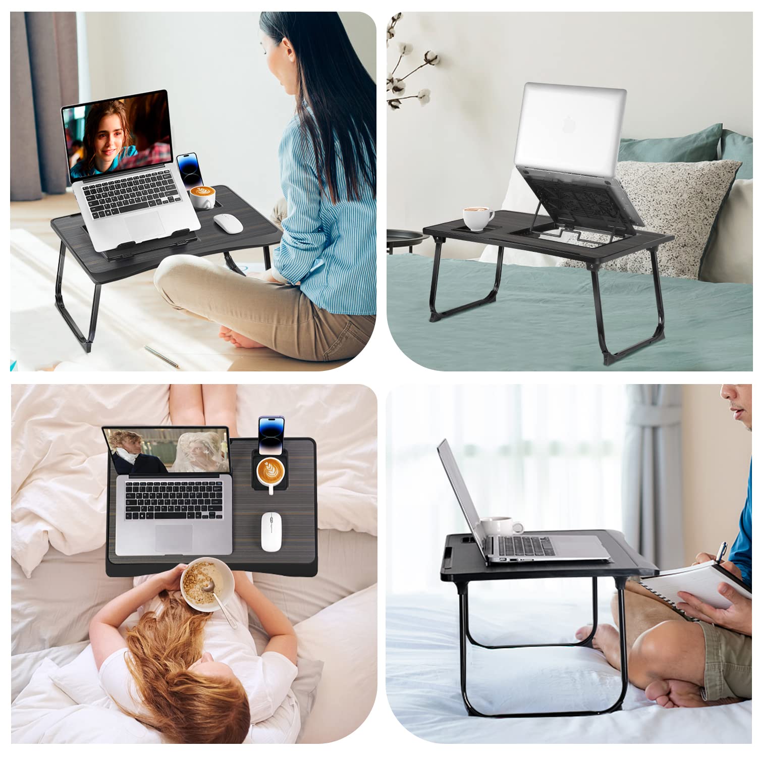 Lap Desk - Asunder laptop lap desk Foldable, lap desk for laptop with storage drawer