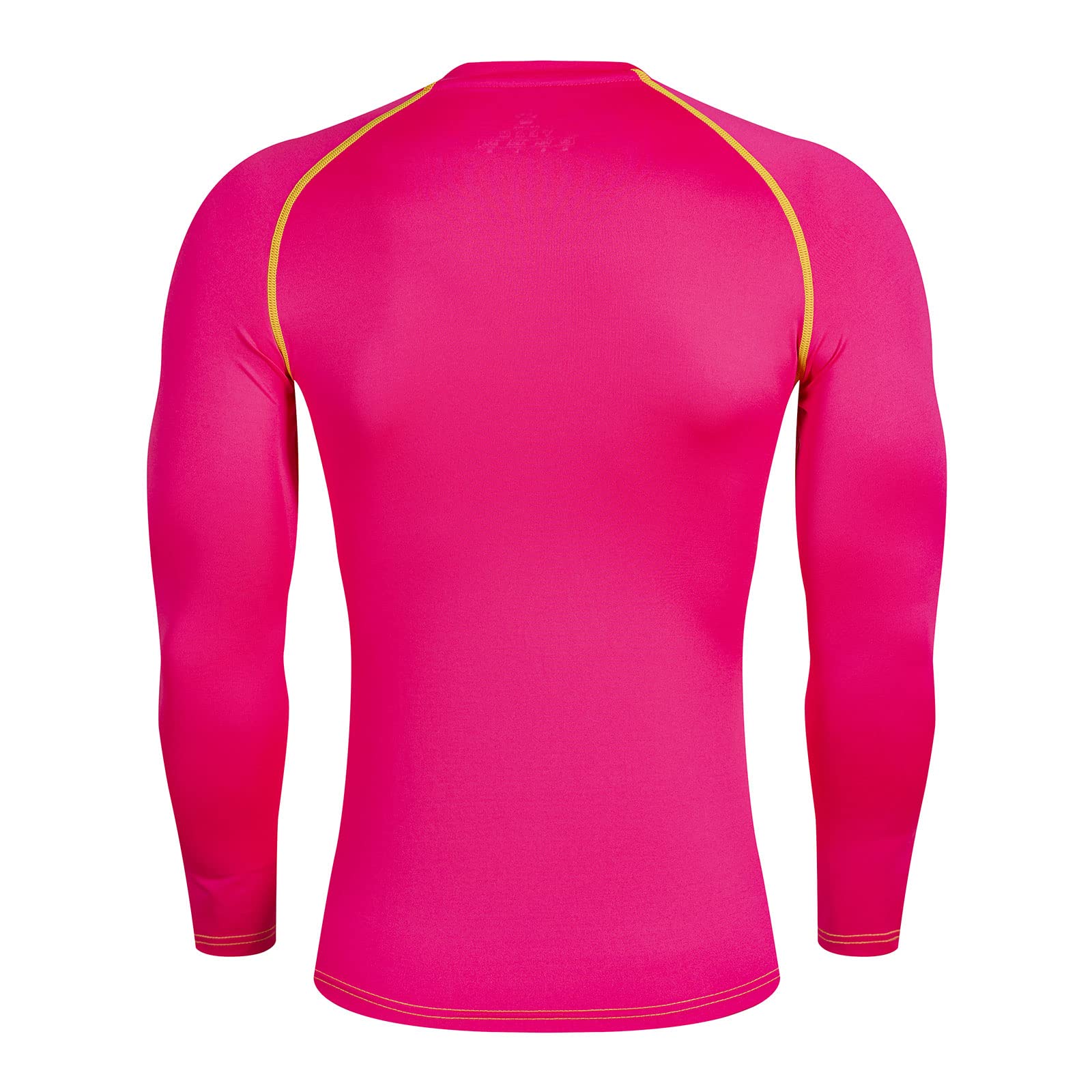 KELME Compression Shirts for Men Long Sleeve Tight Undershirts Active Baselayer T-Shirt Tops for Workout Gym Sports (XL,Pink)