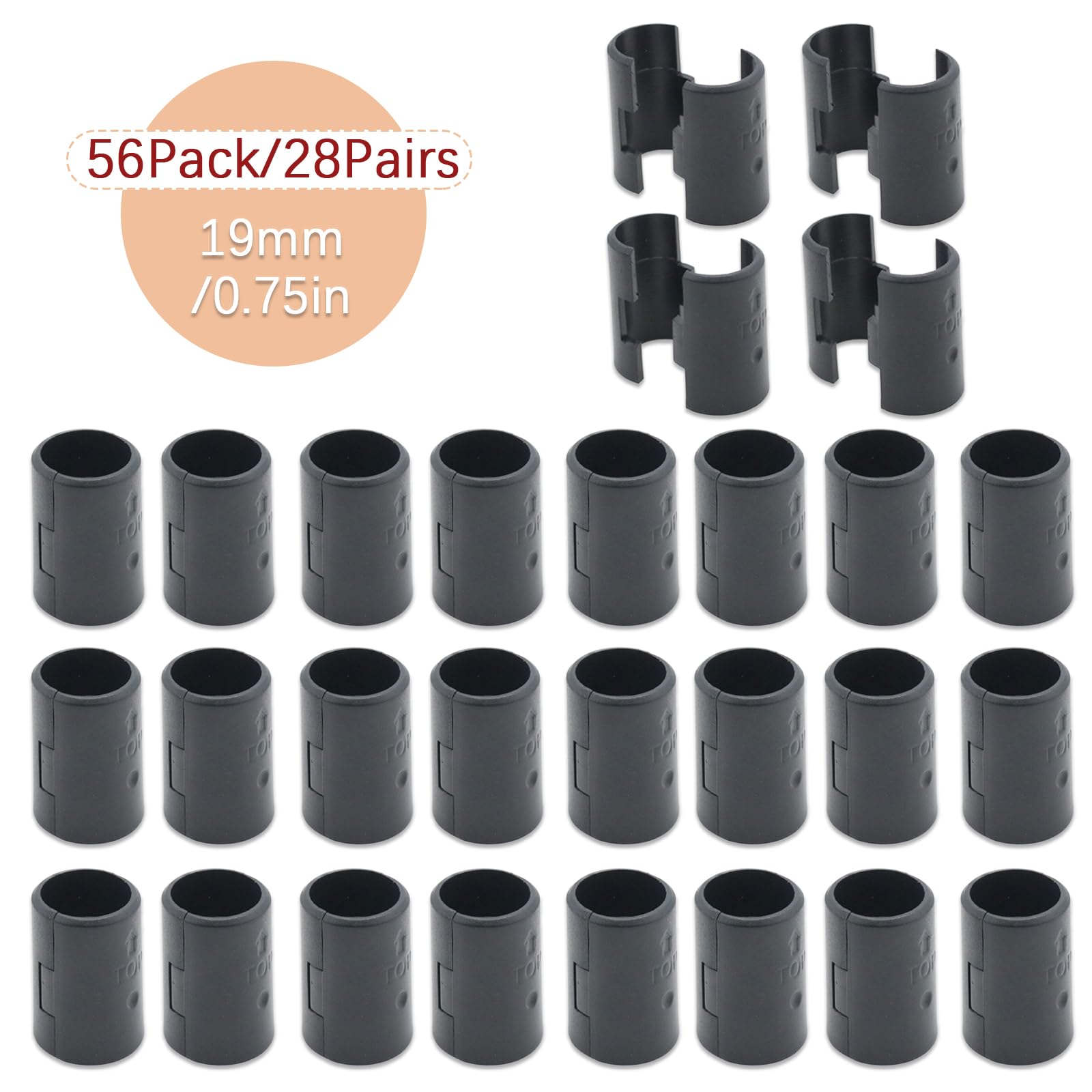 Joyangy 56 Pack Wire Shelf Shelving Clips for 7/8" Post, 28 Pair Plastic Shelf Clips Split Shelving Sleeves for Wire Shelf Brackets, Wire Shelving Replacements Accessories