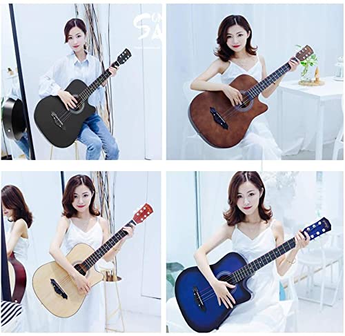 MUWIZ Guitar Kit, String Instrument Electronic Guitar Acoustic Guitar Beginner Classical Toy Student Practice Adjustable Copper String Wonderful Sound (Color : Brown, Size : Long-95cm)