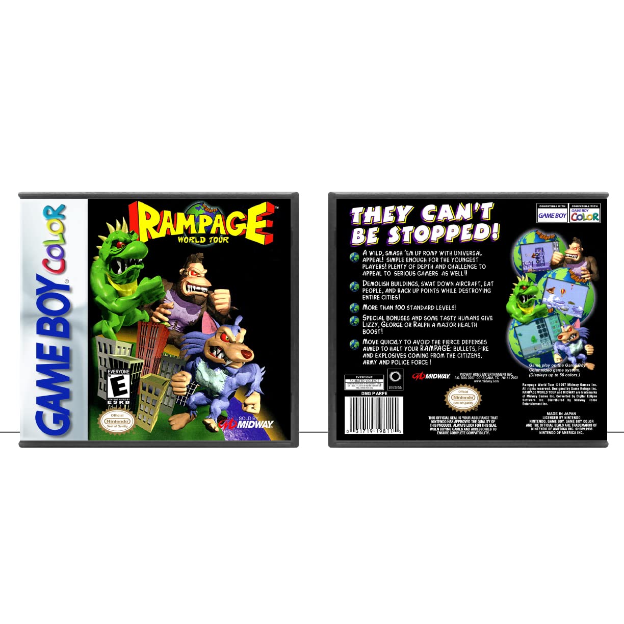 Rampage: World Tour | (GBC) Game Boy Color - Game Case Only - No Game