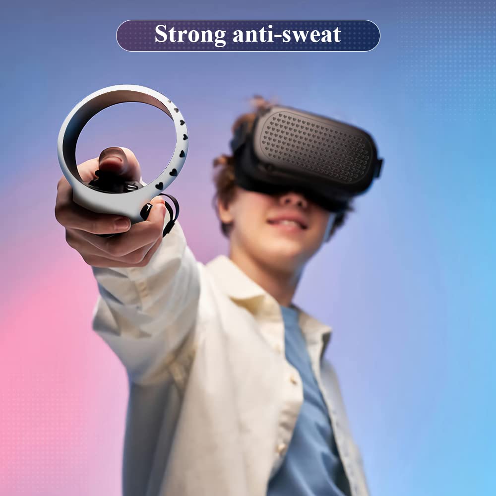 Silicone Cover Set for Oculus Quest 2, Ubitree Virtual Reality Headset Protection Include Headset Cover and Controller Grip, Face Cover, Lens Protector Cover, Shakes Stick Caps