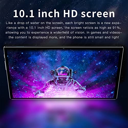 soobu 10.1 Inch Tablet Portable Tablet 100-240V 6G RAM 128G ROM 5G 2.4G WiFi 10.1 Inch IPS Screen Home for Travel (US Plug)