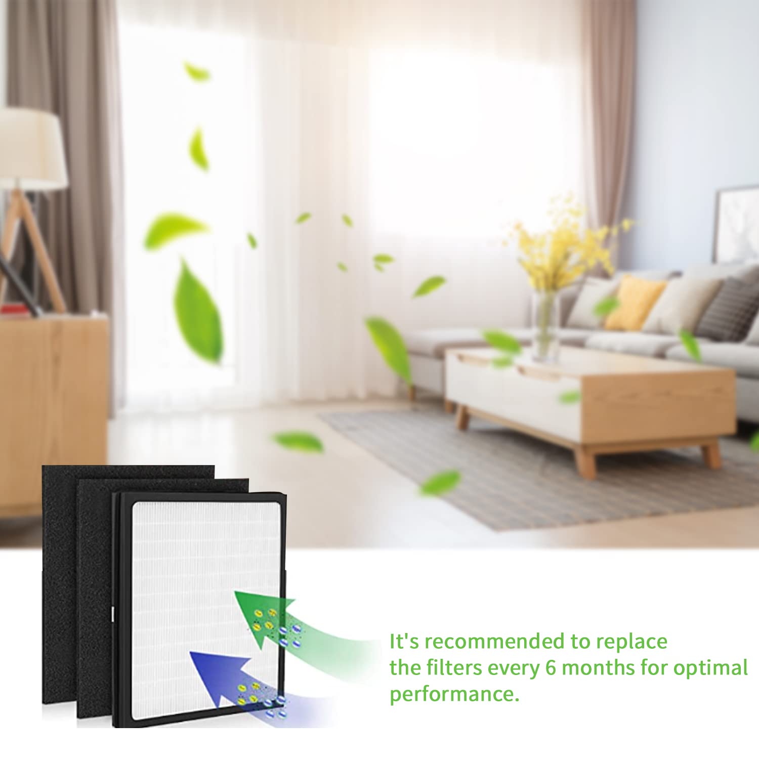 Replacement Idylis D Filter Compatiable with Idylis AC-2118, AC-2123, IAP-10-280 Includes 2 HEPA Filter & 4 Carbon Filters