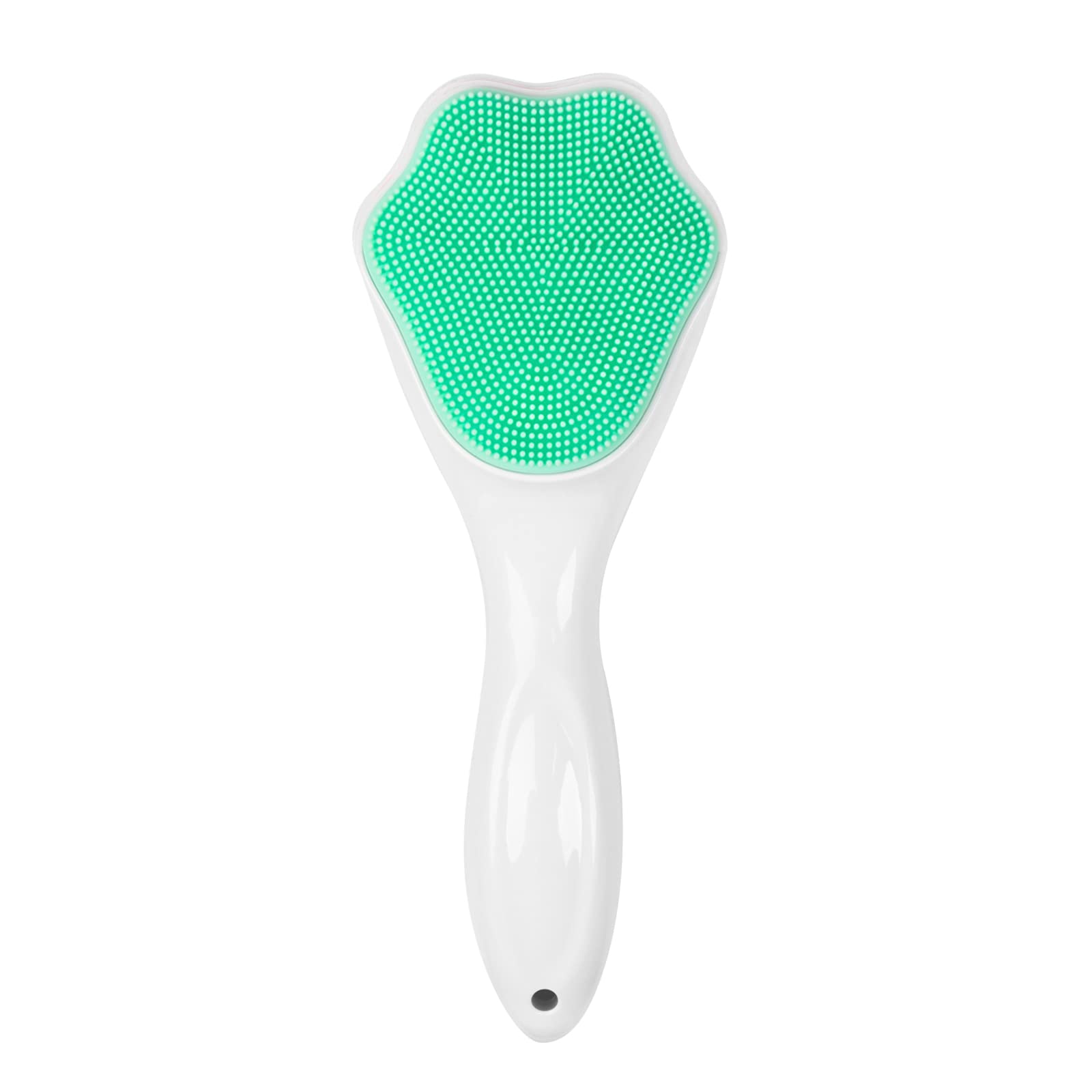 Silicone Face Scrubber Exfoliating Brush,Manual Handheld Facial Cleansing Brush Blackhead Scrubber,Soft Food Grade Silicone bristles for Face Skincare (Green)