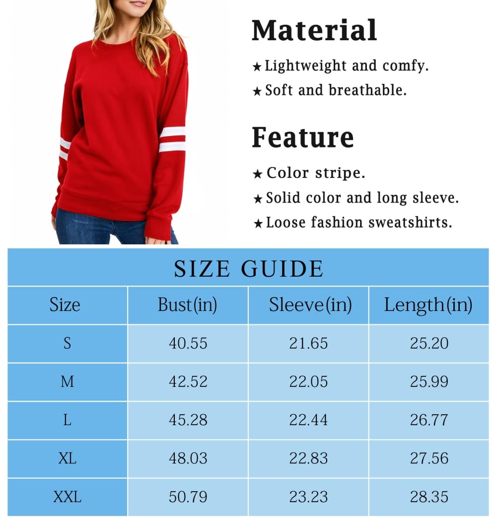 Kevmids Women's Long Sleeve Crew Neck Striped Color Block Casual Loose Knitted Pullover Tops Black X-Large