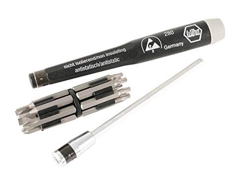 Wiha 75093 16 Piece System 4 ESD Slotted, Phillips and Torx Micro Bit Set