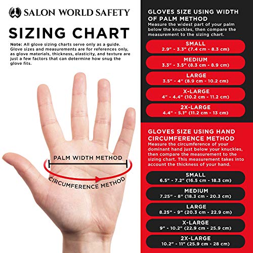Salon World Safety Black Nitrile Disposable Gloves, Box of 100, Size Large, 5.0 Mil - Latex Free, Textured, Food Safe
