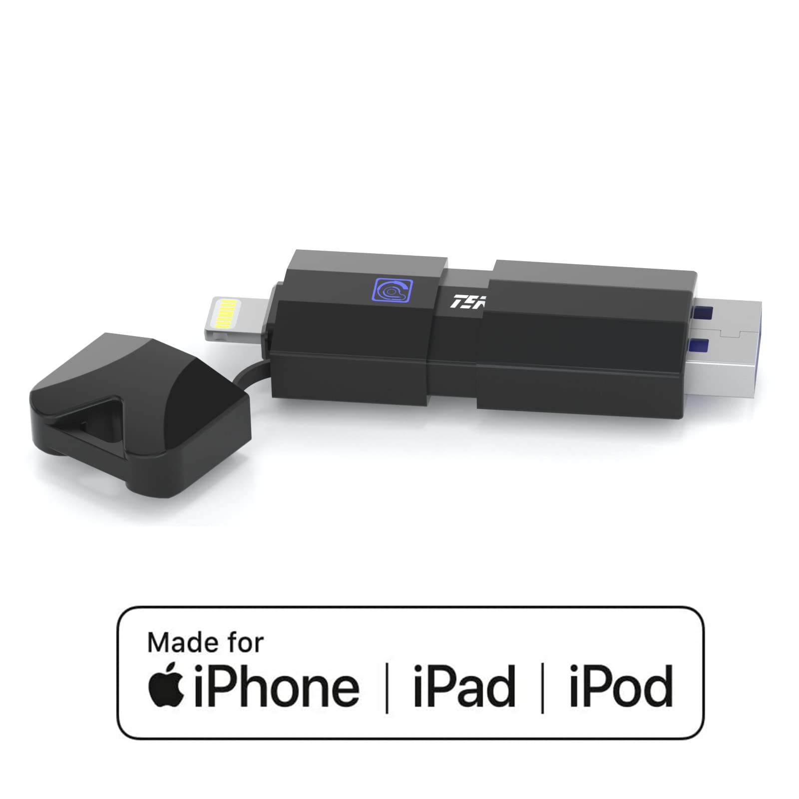 TEKISM MFi Certified 128GB Photo Stick for iPhone Flash Drive,USB Memory Stick Thumb Drives High Speed USB Stick External Storage Compatible with iPhone/iPad/iPod/PC