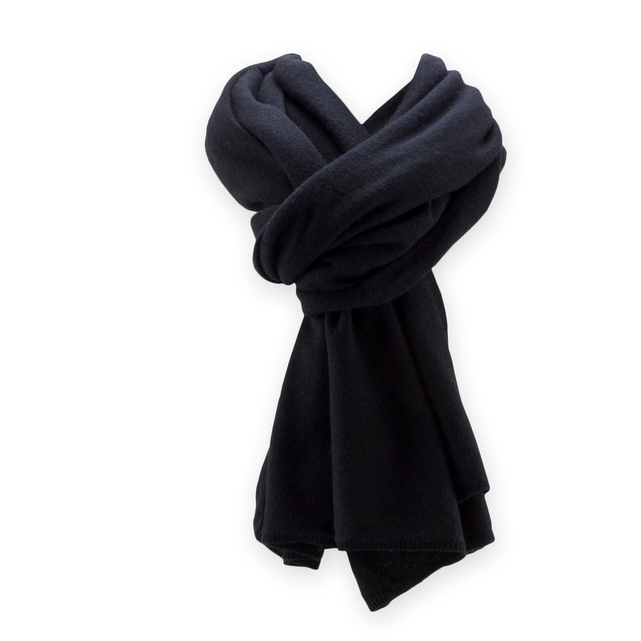 Jet&Bo 100% Pure Cashmere Travel Wrap, Shawl, Scarf & Blanket Black, Storage Bag + Gift Box