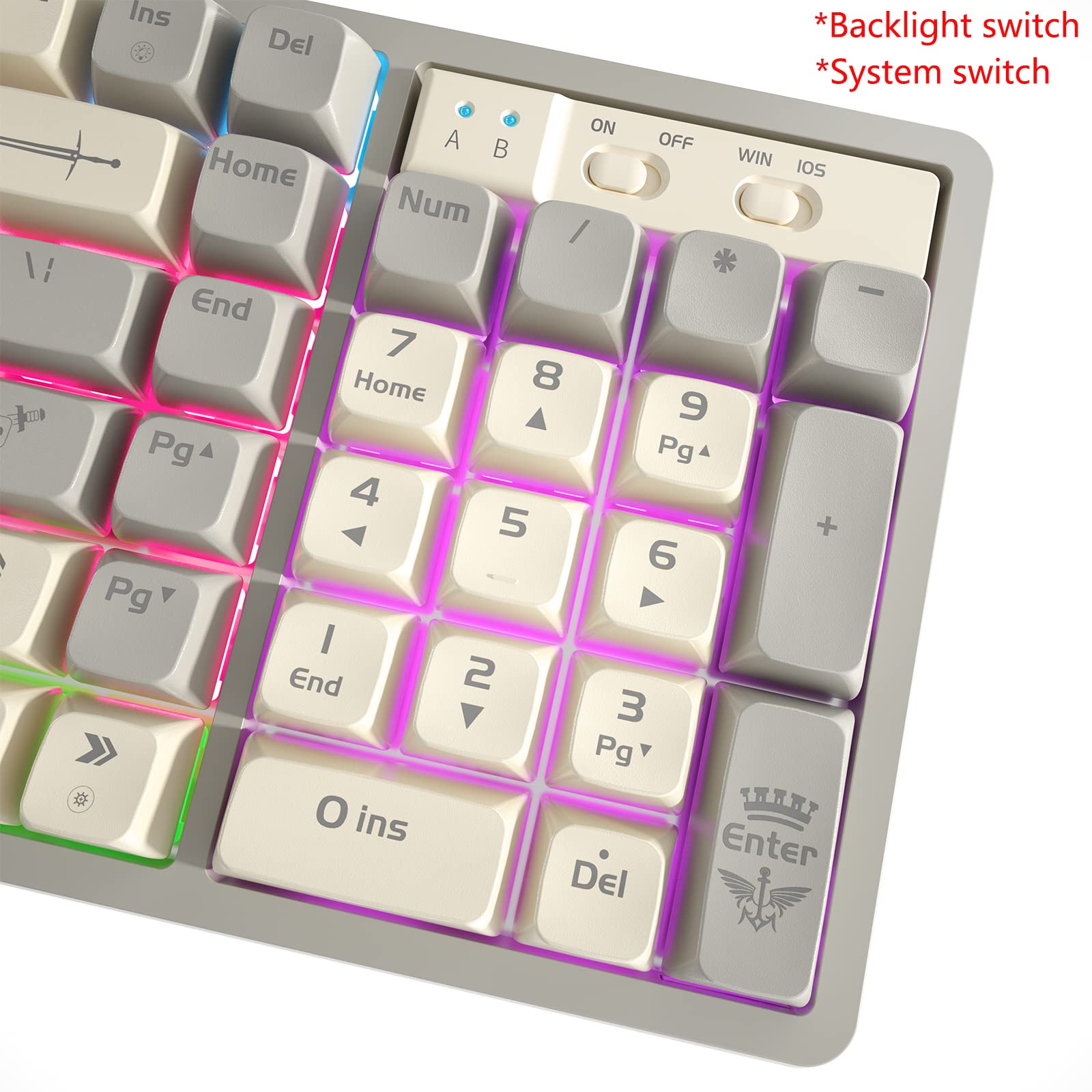 qmhaonan Wired Mechanical Gaming Keyboard, Hotswappable Mechanical Red Switches,RGB Backlit,Ergonomics Keyboard for Windows Laptop PC Mac
