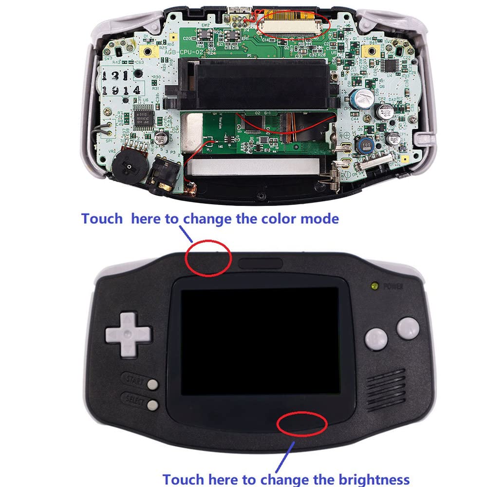 Replacement LCD Screen Customization DIY Accssories Mod Kits, HISPEEDIDO Backlight Display Backlit Plate Compatible with Game Boy AdavanceGBA Console