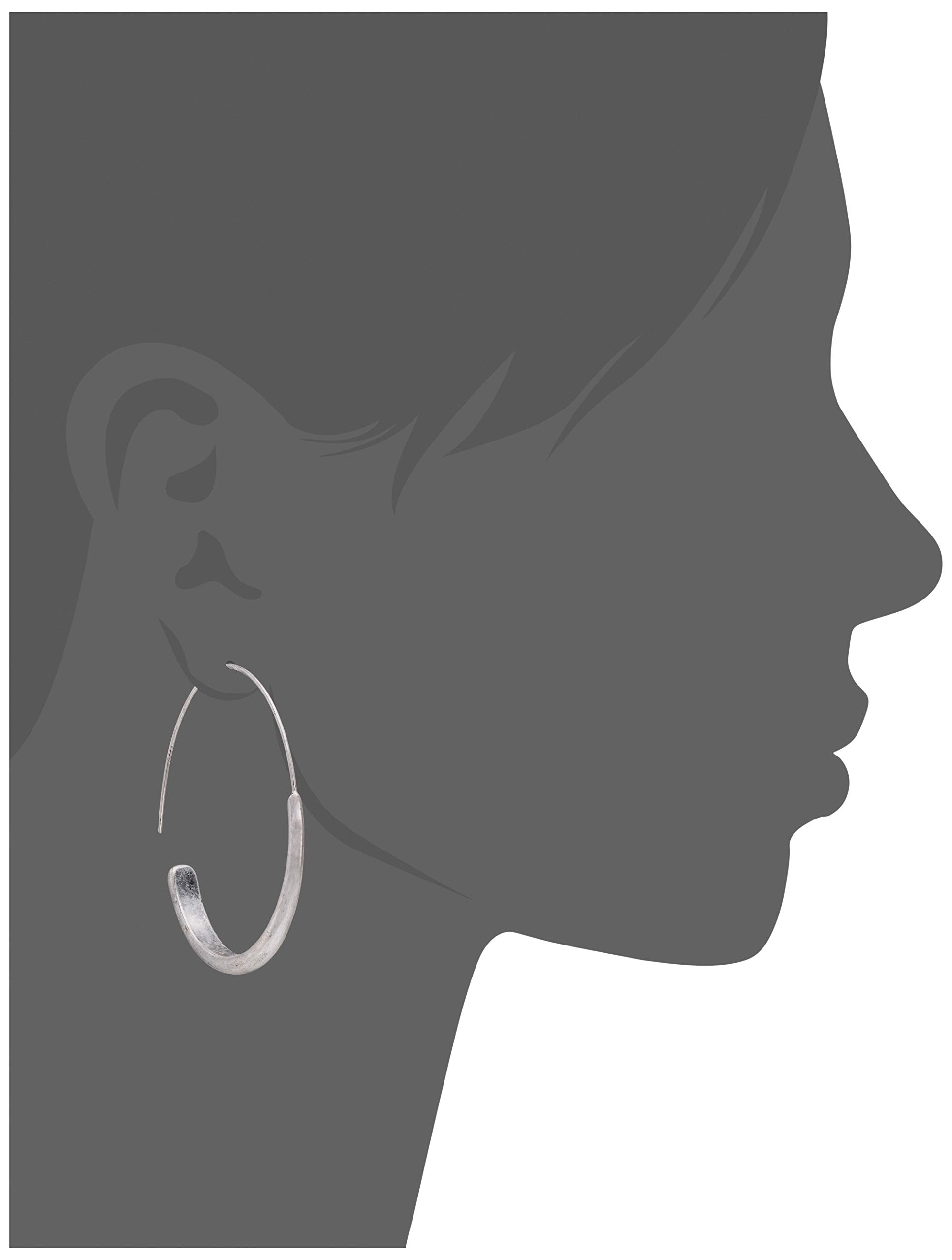 Lucky Brand Women's Brushed Silver Modern Hoop Earrings, One Size