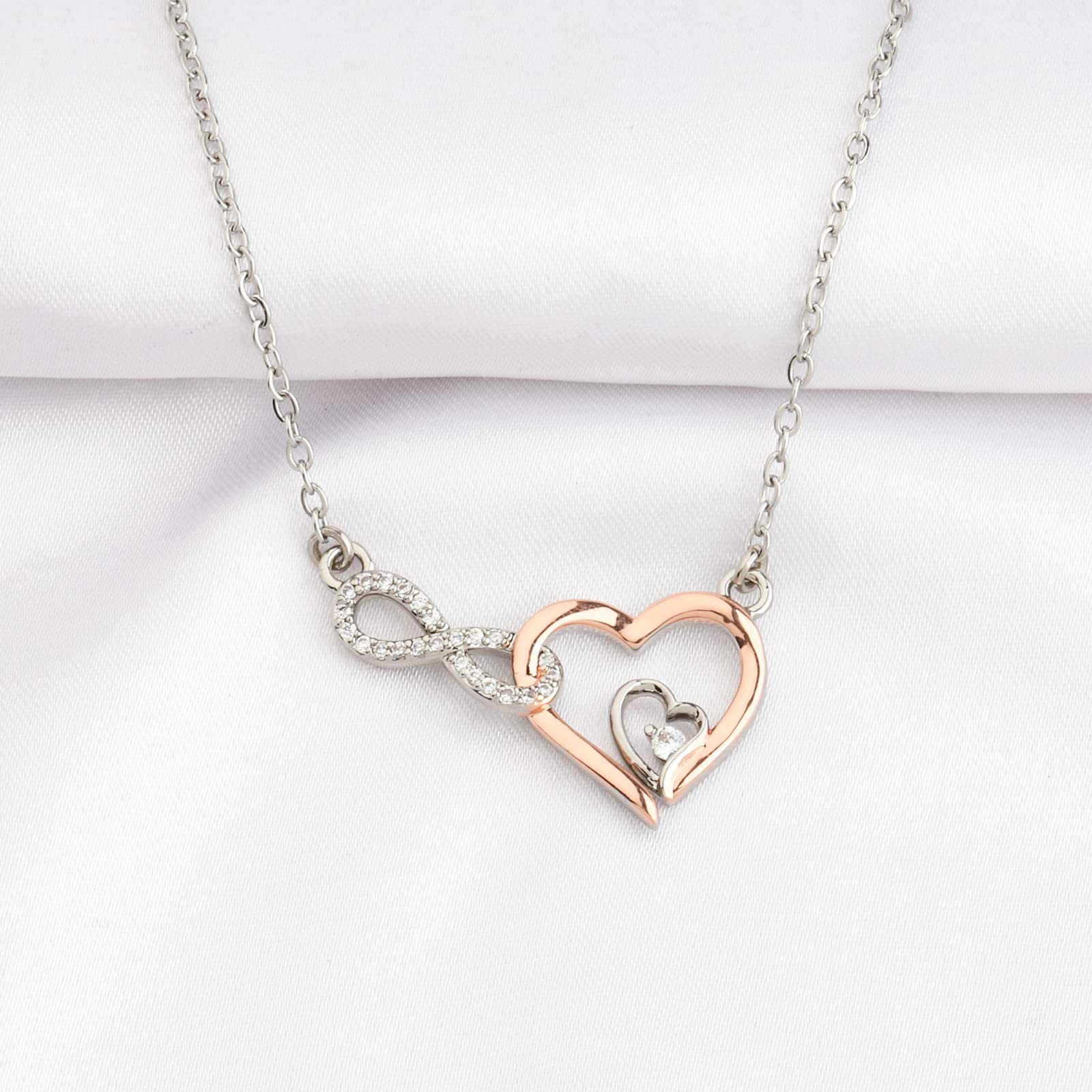 PLITI Memorial Necklace Sympathy Gift Goodbyes Are Not Forever Goodbyes Are Not The End Infinity Heart Necklace for Women (Infinity Heart Goodbyes nec)